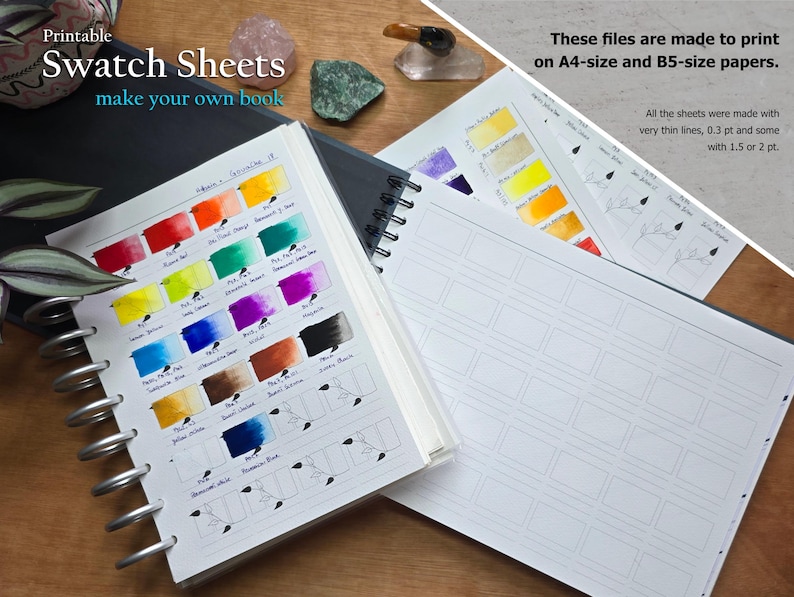 Swatch Sheets to Make Your Own Book - Template/printable - Etsy