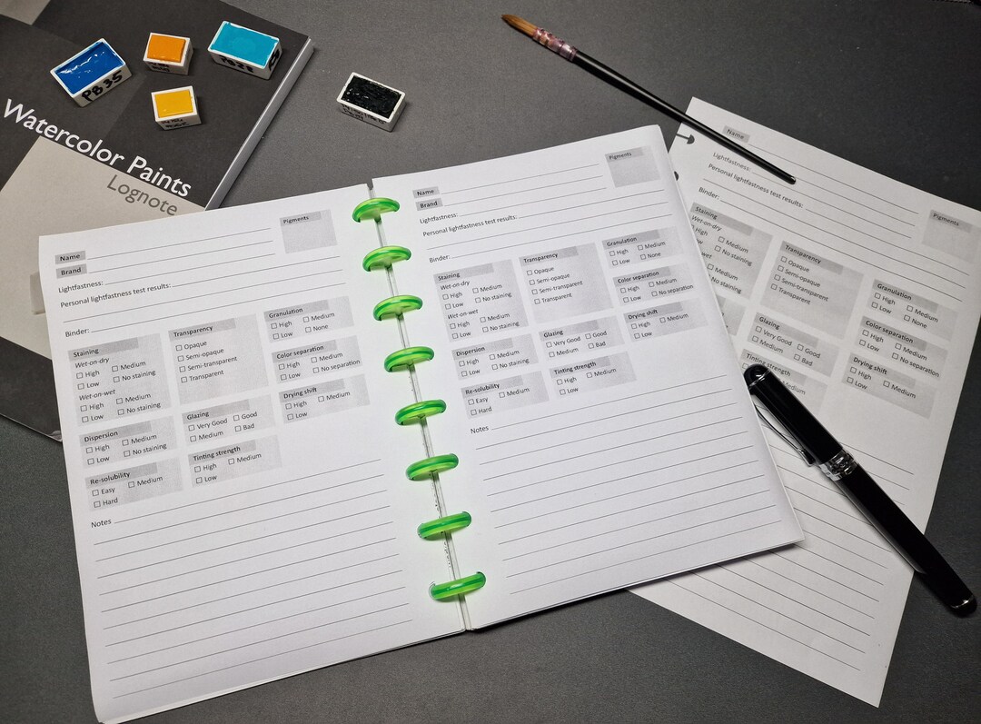 Watercolor Note Sheet. Template/printable - Etsy