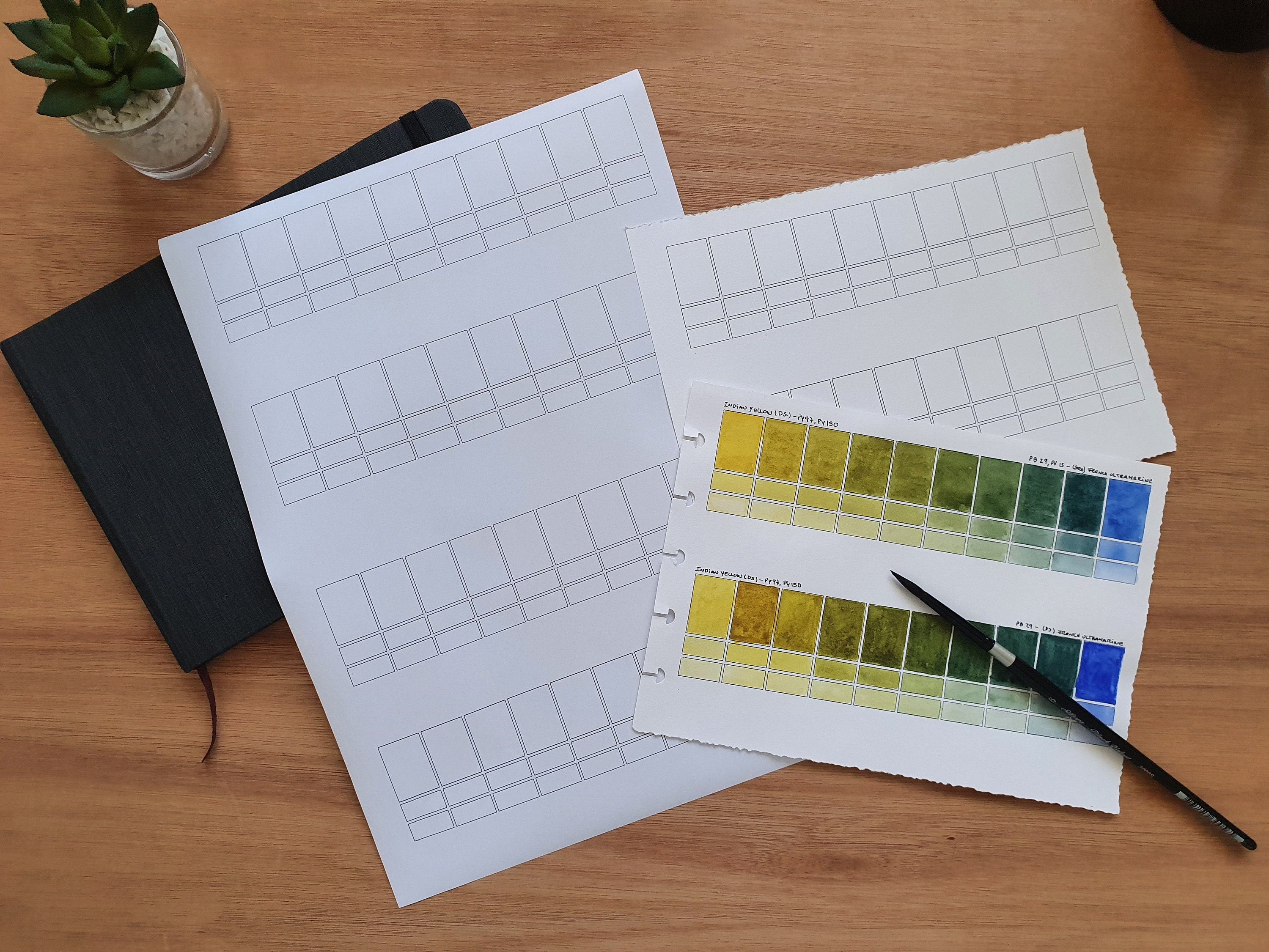 Watercolor Color Study Template/printable A4 and A5 (2 PDF) - Etsy