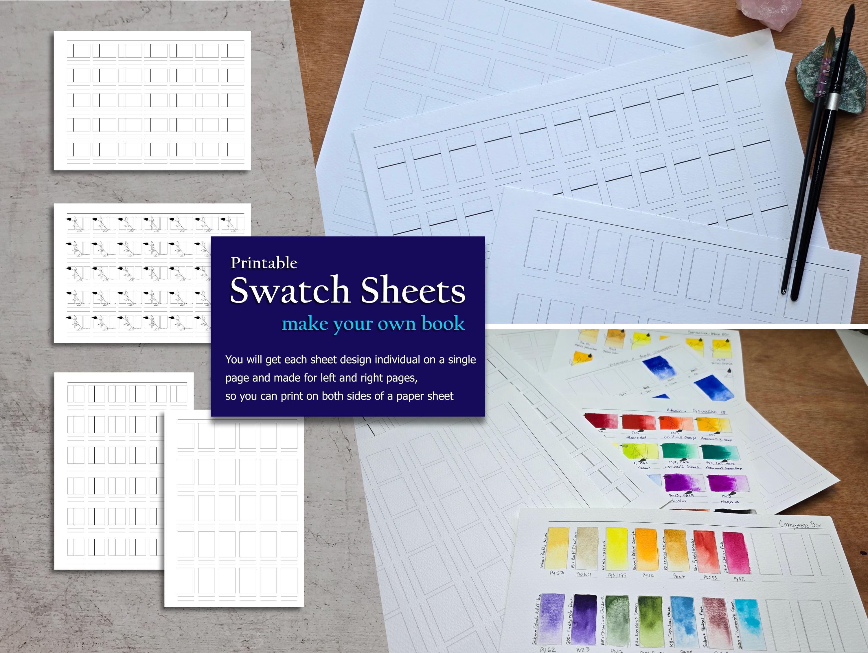 Swatch Sheets to Make Your Own Book - Template/printable - Etsy