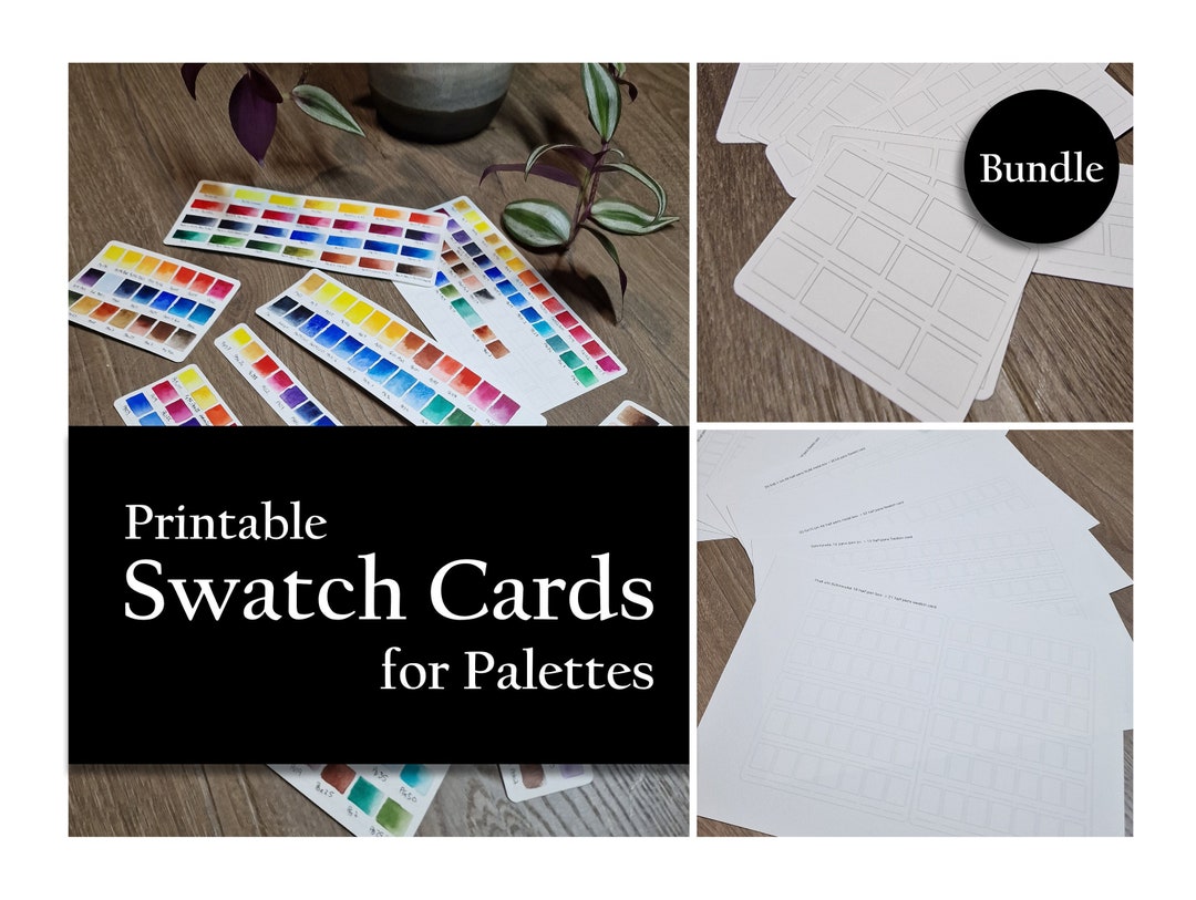 Swatch Cards for Watercolour Palettes - Template/printable - Etsy