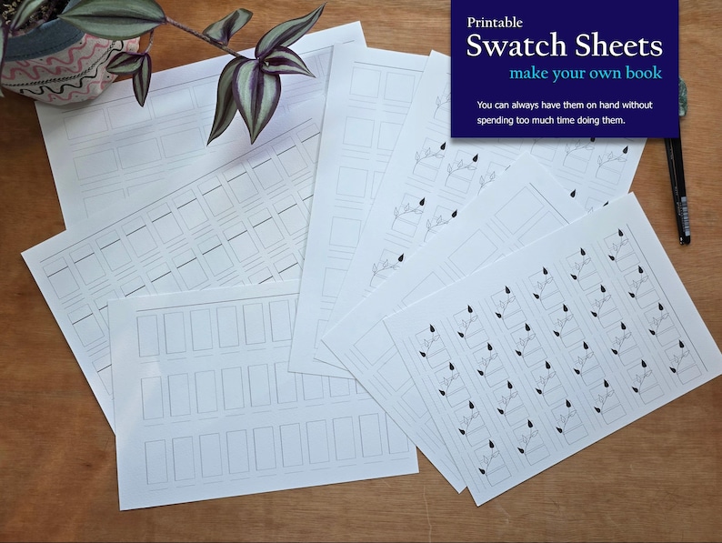 Swatch Sheets to Make Your Own Book - Template/printable - Etsy