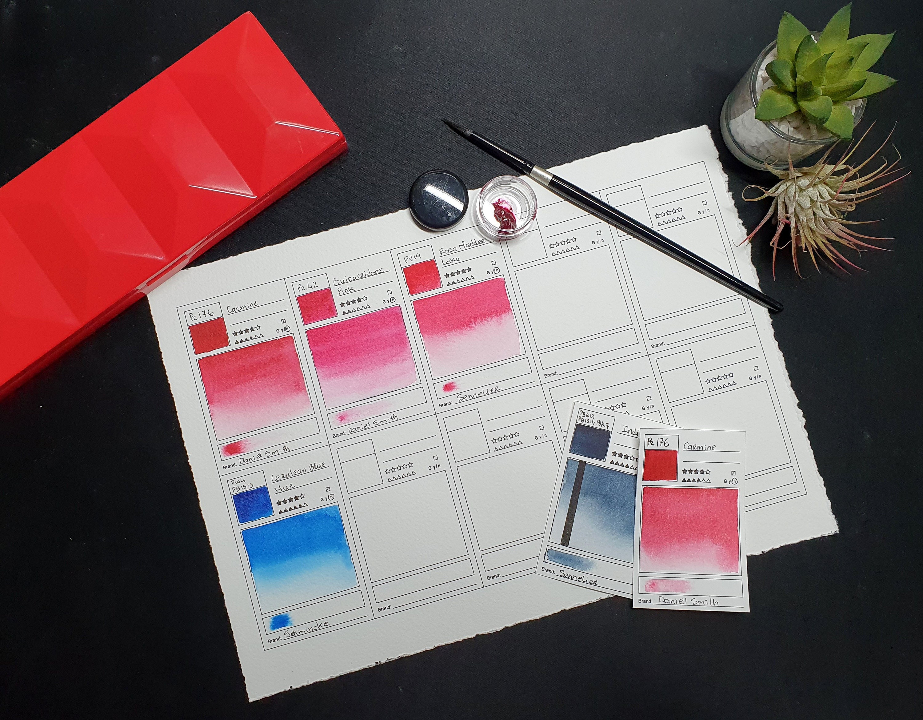 Watercolor Swatch Card (version 2) - Template/printable - Etsy