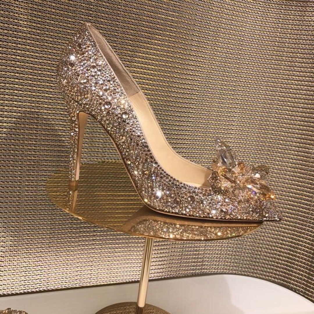 Cinderella Wedding Shoes Bridal Rhinestone High Heel Shoes - Etsy