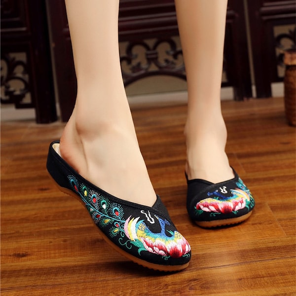 Embroidered Shoes - Etsy