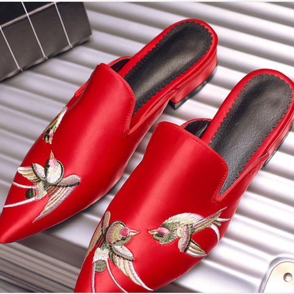 Embroidered Shoes - Etsy