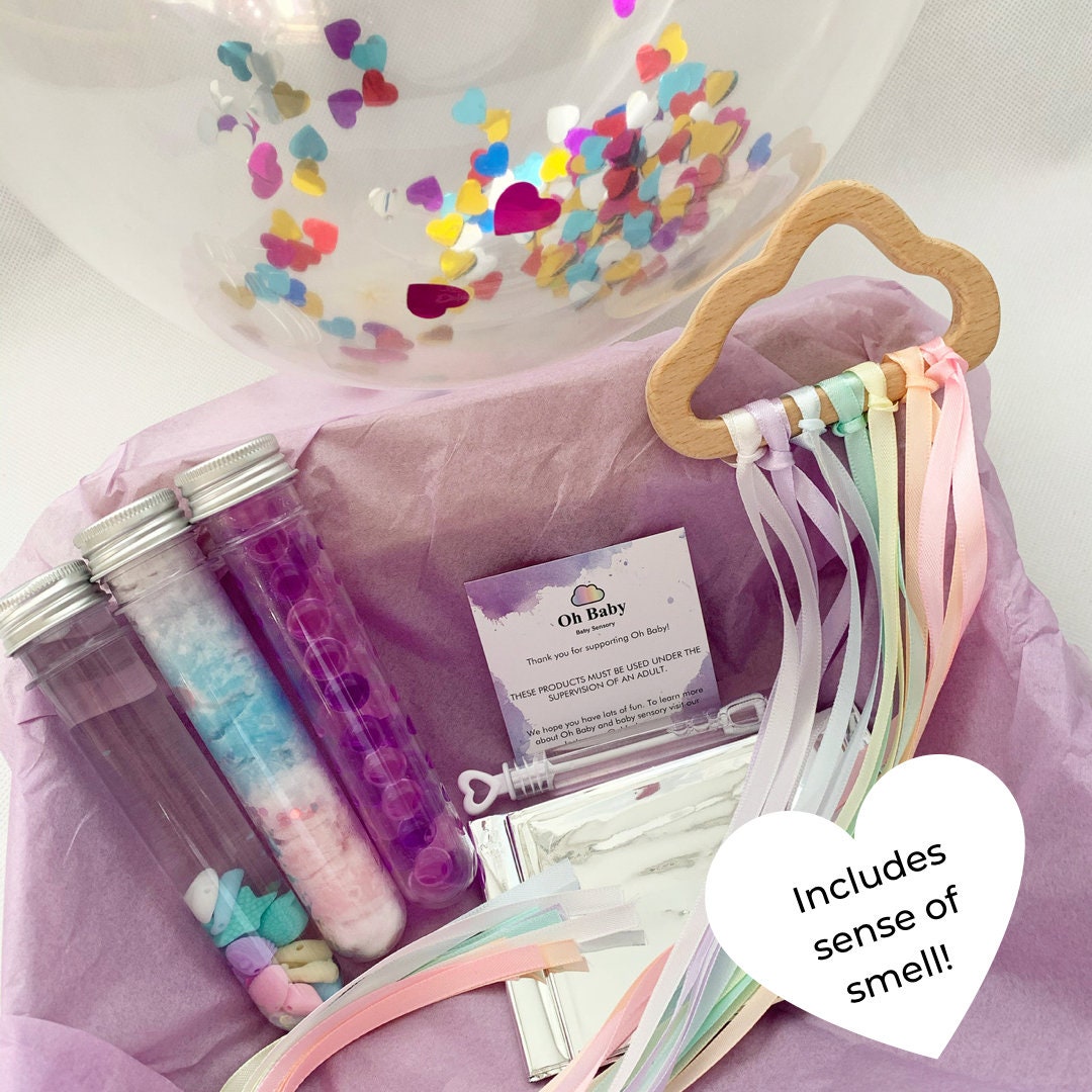 Baby Sensory Box With Sensory Bottles Pastel Rainbow | Etsy
