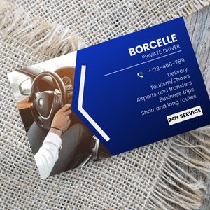 Modern Private Driver Business Card Template, Driver Business Card ...