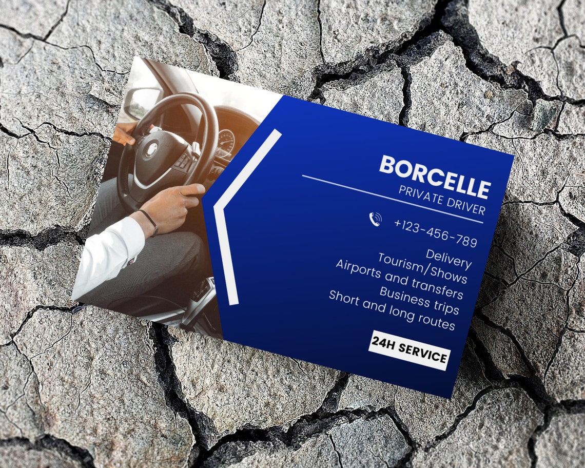 Modern Private Driver Business Card Template, Driver Business Card ...