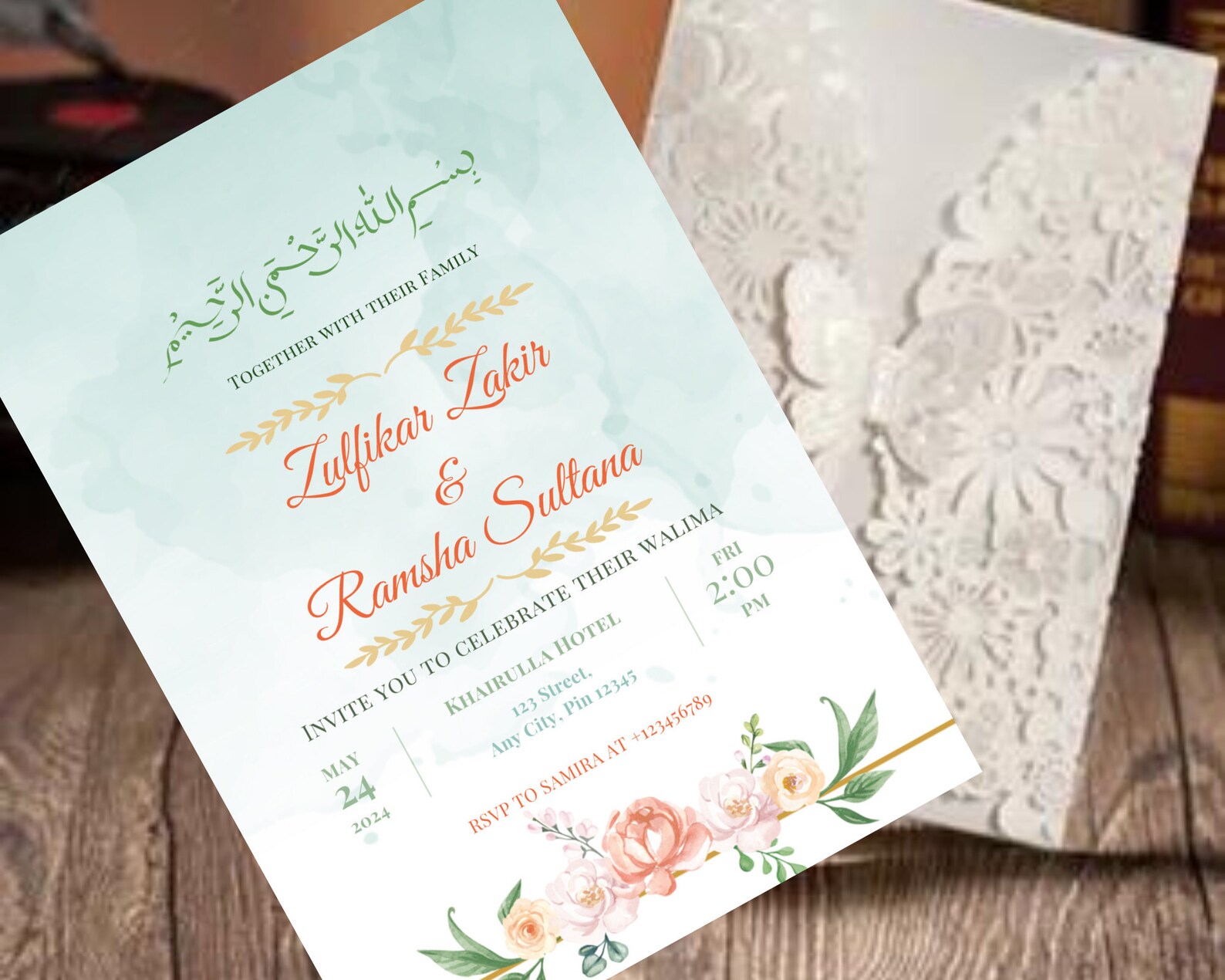 Muslim Wedding Invitation, Arabic Invitation, Islamic Invitation ...