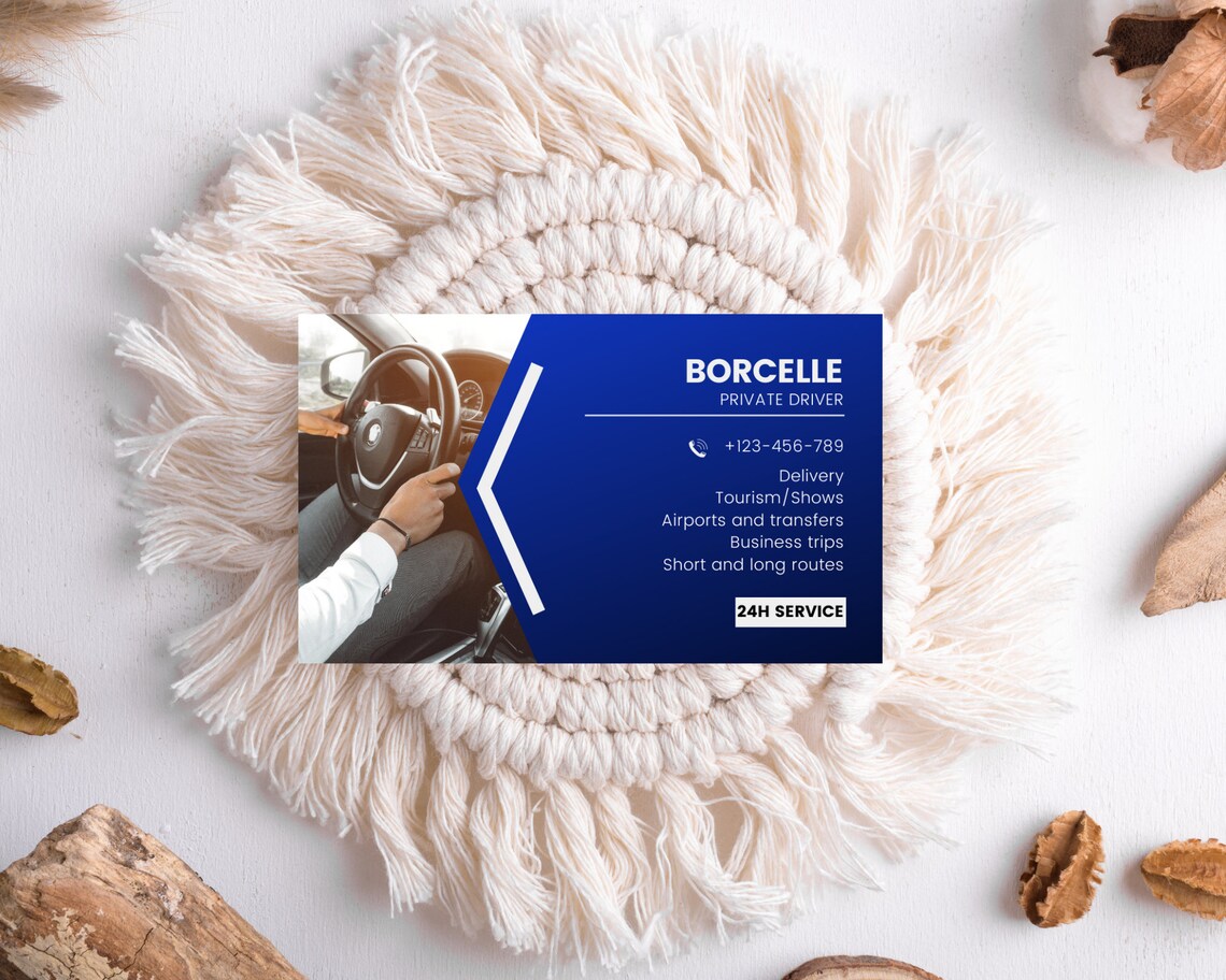 Modern Private Driver Business Card Template, Driver Business Card ...