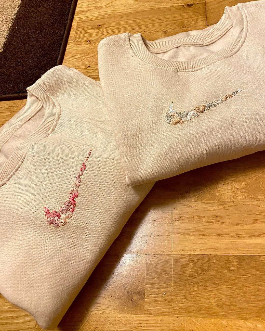 Hand Embroidered Sweatshirt With Floral Design, Custom Birthday ...