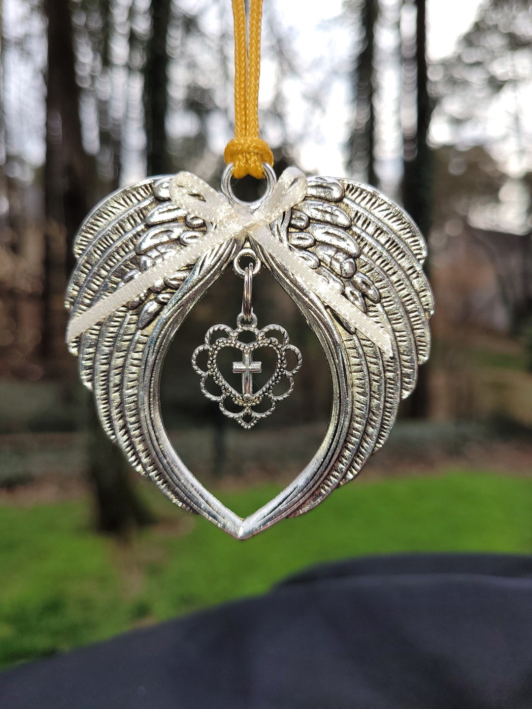 Cross Angel Wings | Memorial Angel Wings | Cross Ornament | Pastor Gift ...