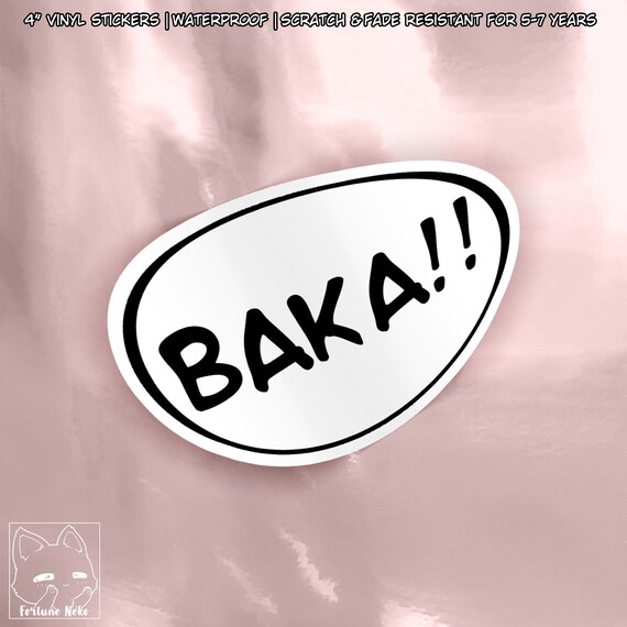 Baka Vinyl Waterproof Anime Sticker Decal for Gaming Rig - Etsy