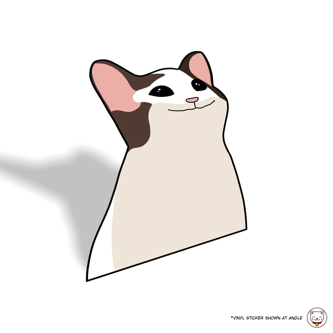 Pop Cat | Vinyl Waterproof Window Peeker Decal | for Gaming Rig Laptop ...