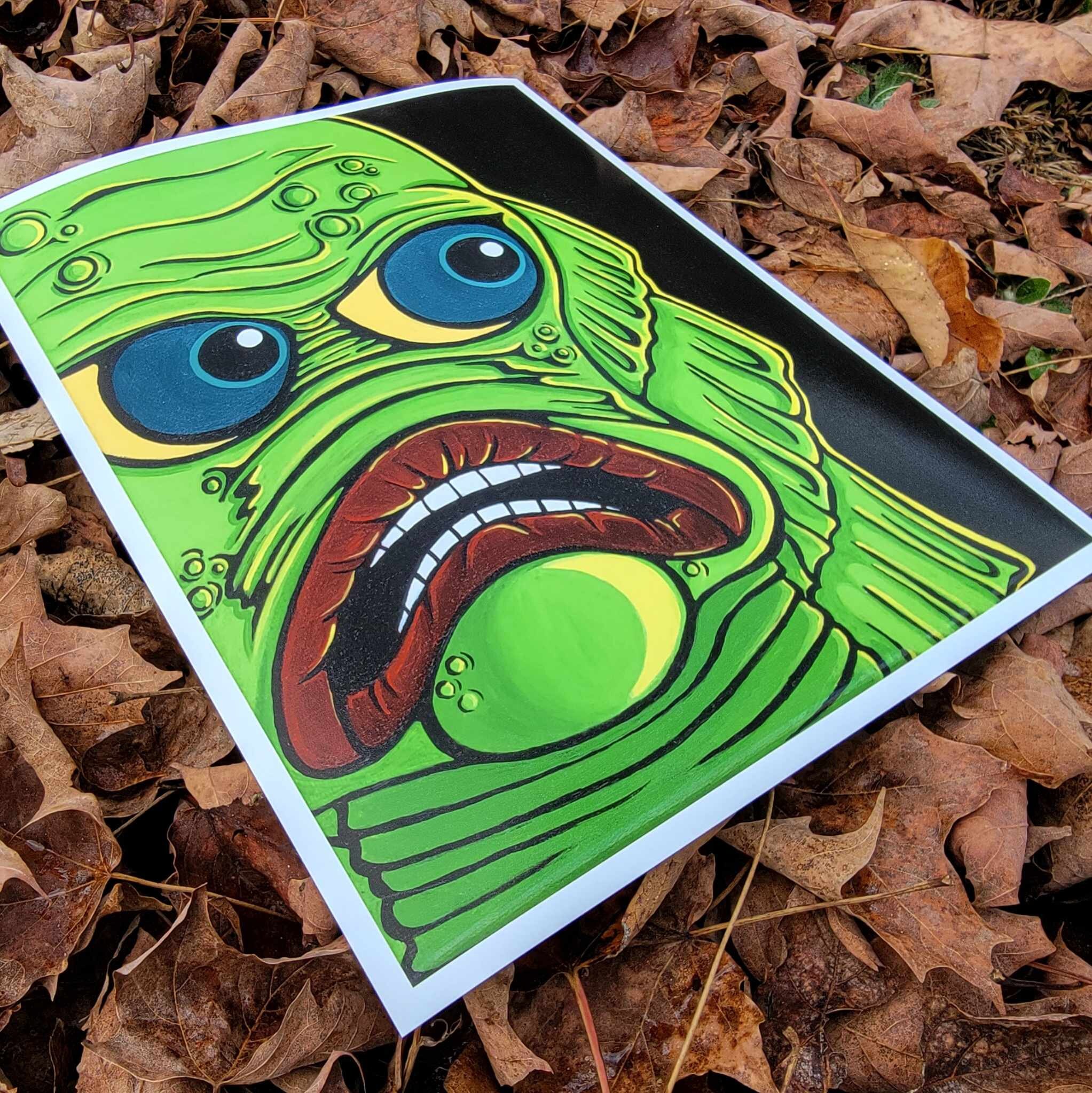 Creature Feature Gillman Art Print - Halloween, Pop Art, Retro ...