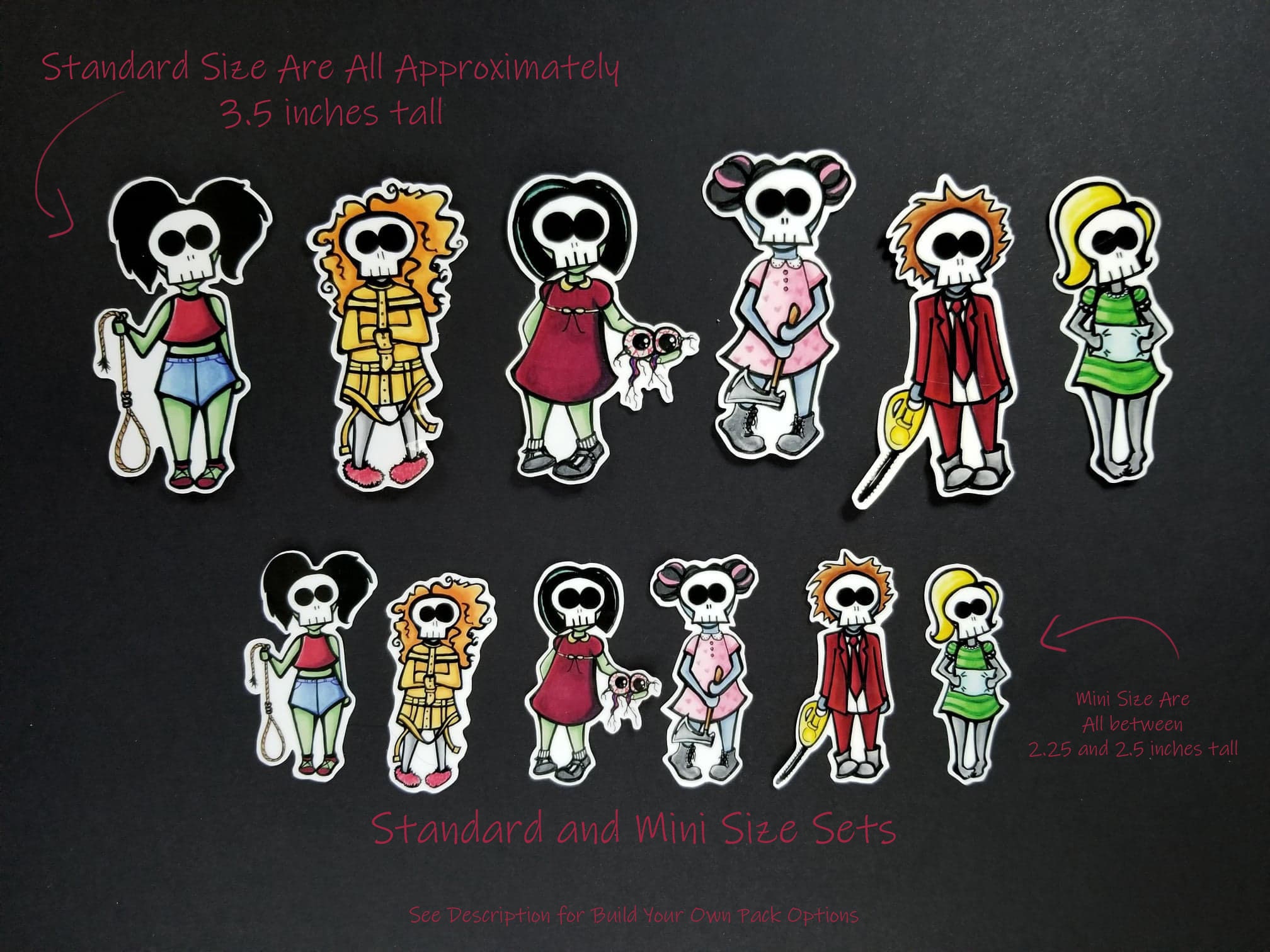 Alt Egos Cute Slasher Sticker Sets, Skull Stickers, Alternative, Dark ...