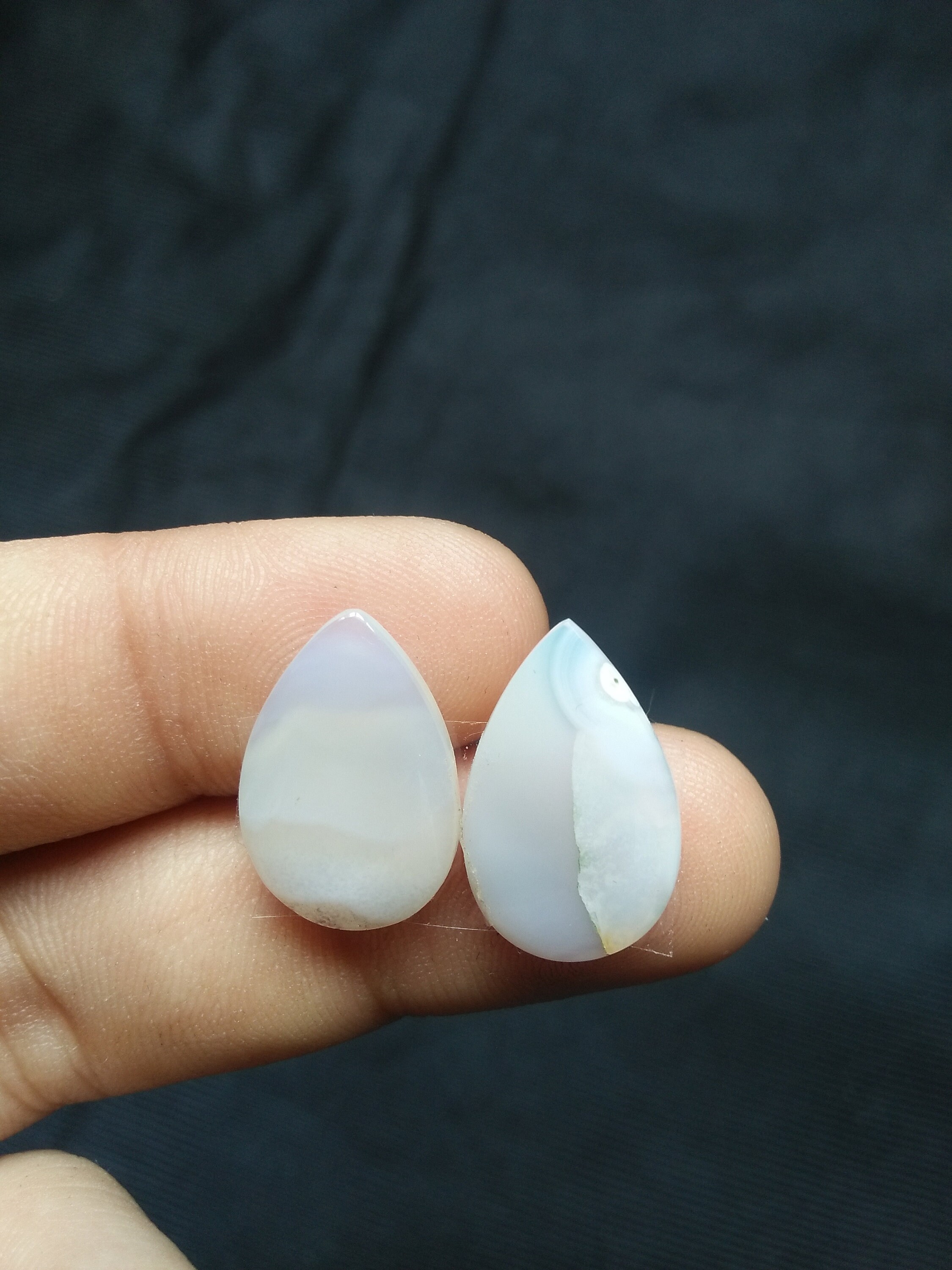11.55 Ct Chalcedony Natural Loose Gemstone Pair Polished | Etsy