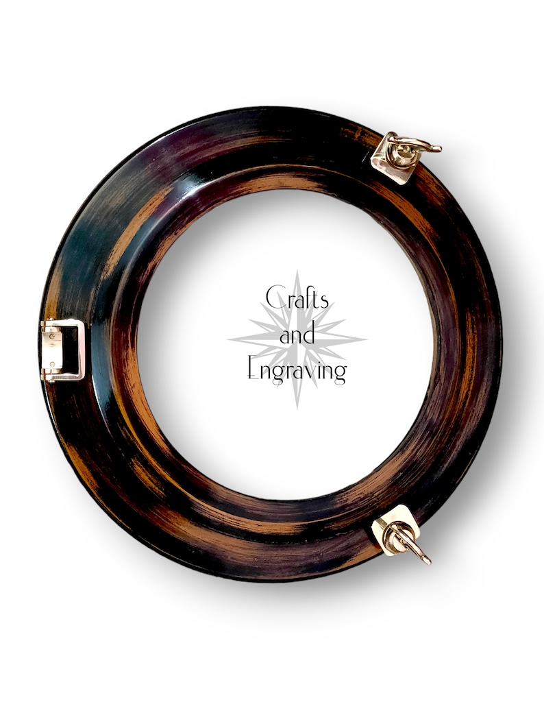 16" Handmade Wooden Porthole-window Round Mirror Nautical Wall Decor ...