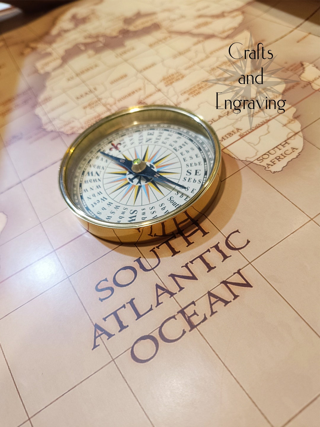 Personalized Brass Compass Engravings, Paper Weight, Anniversary Gift ...