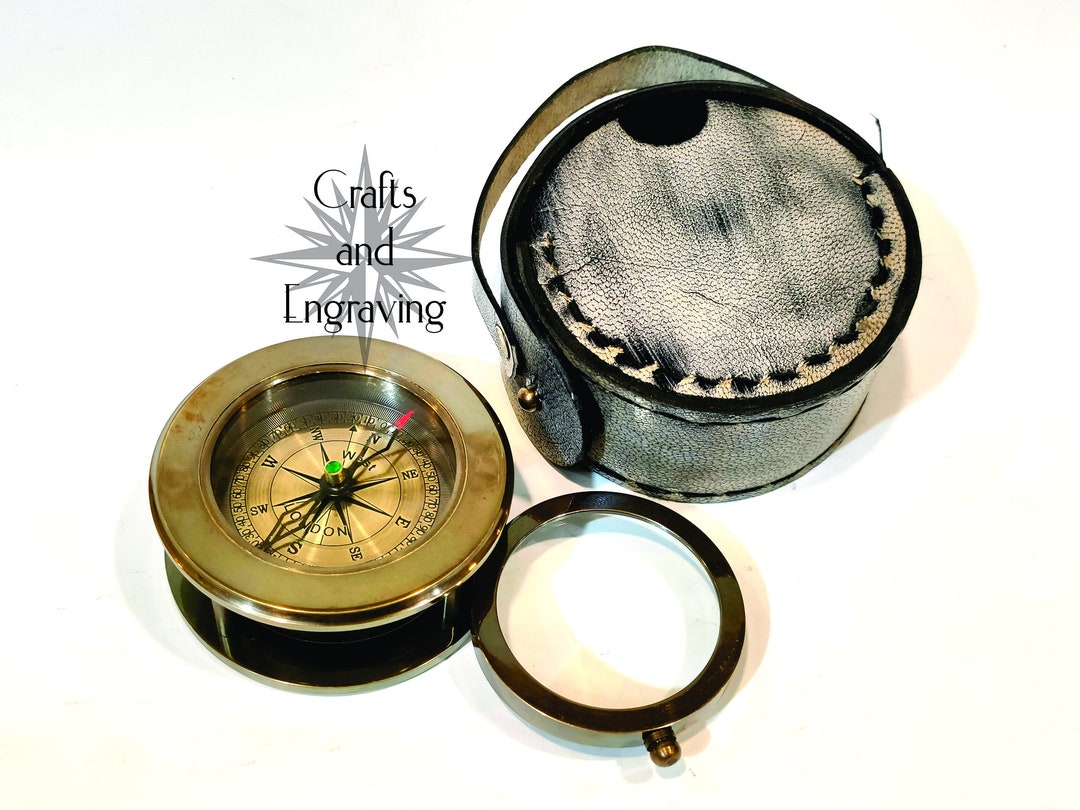 3" Personalized Nautical Folding Magnifier Compass Direction With ...