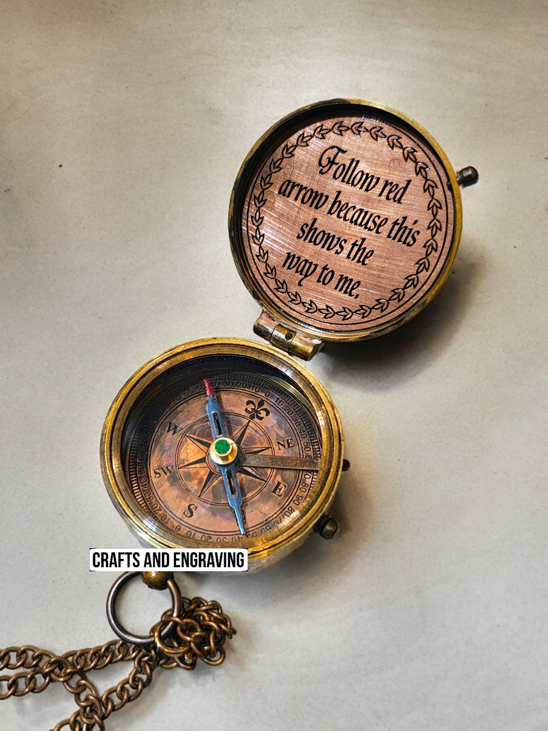 Antique Engraved Compass, East India Co Compass, Gift Compass, British ...