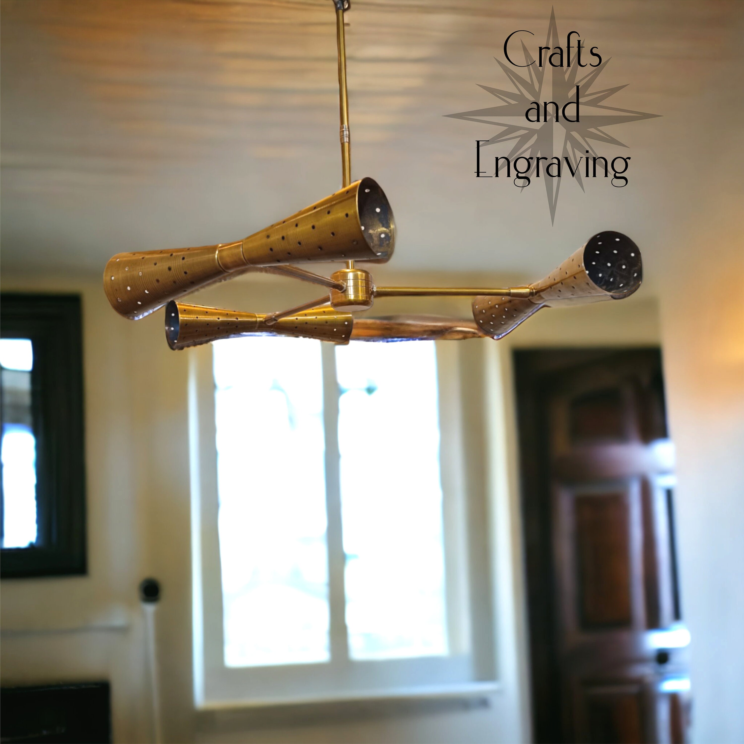 Vintage Style Mid-century Modern Bow Dual Cone Ceiling Light Fixture ...