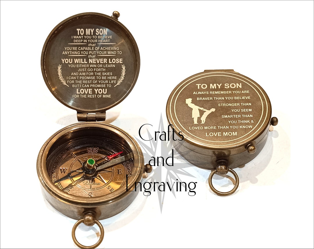 Personalized Antique Brass Pocket Compass: Engraved Gift - Etsy
