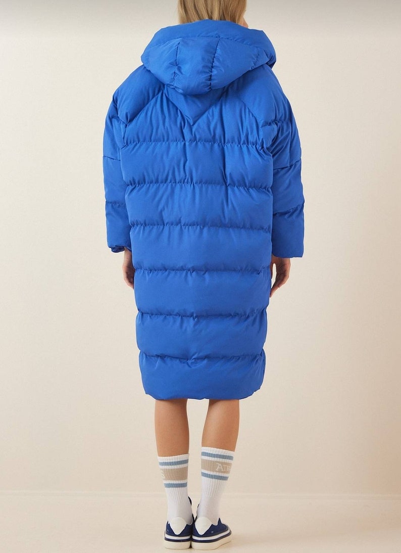 Oversize Long Blue Puffer Coat, Very Long Padded Puffer Jacket, - Etsy