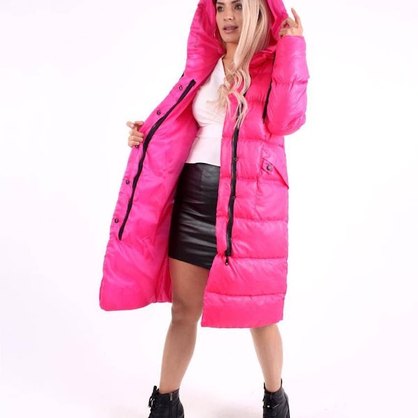Hot Pink Puffer Coat - Etsy