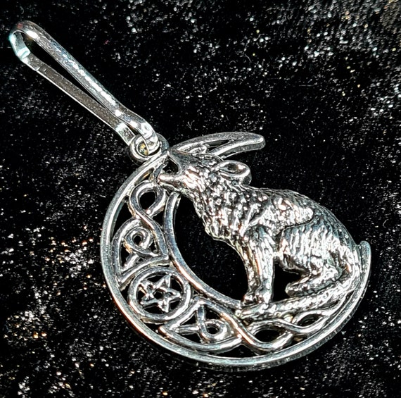 Wolf And Moon Charm