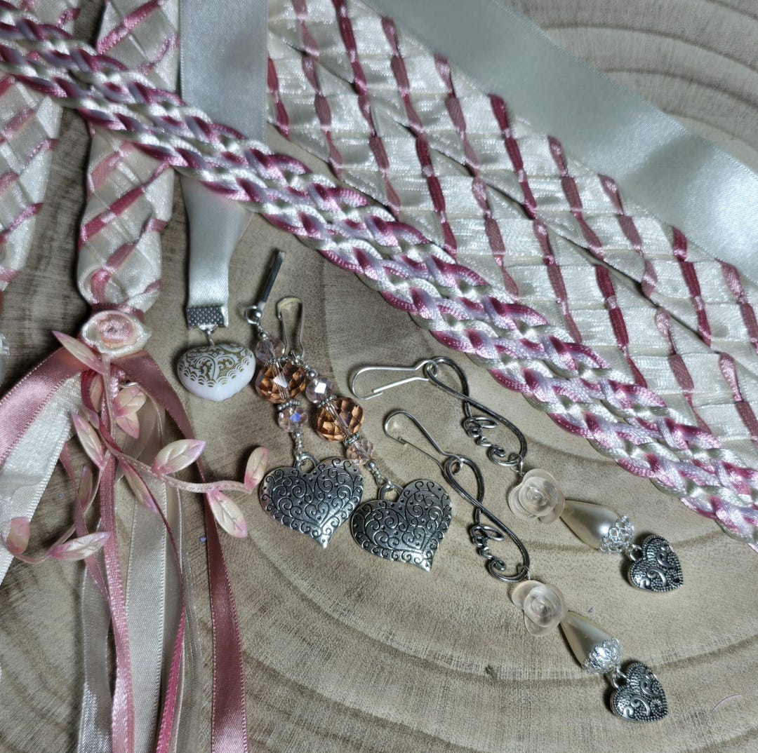 Threefold Handfasting Triple Cord Set - Ivory & Pink - Three Cords ...