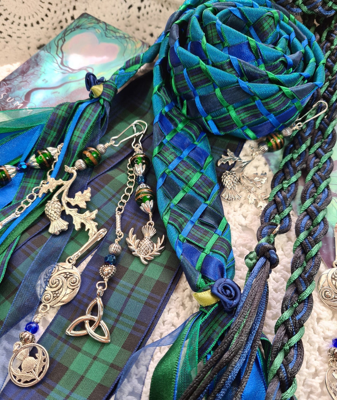 Threefold Handfasting Cord Set -black Watch Tartan- Triple Cords Plus ...