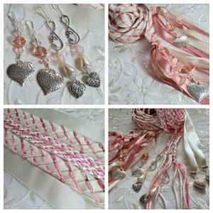 Threefold Handfasting Triple Cord Set - Ivory & Pink - Three Cords ...