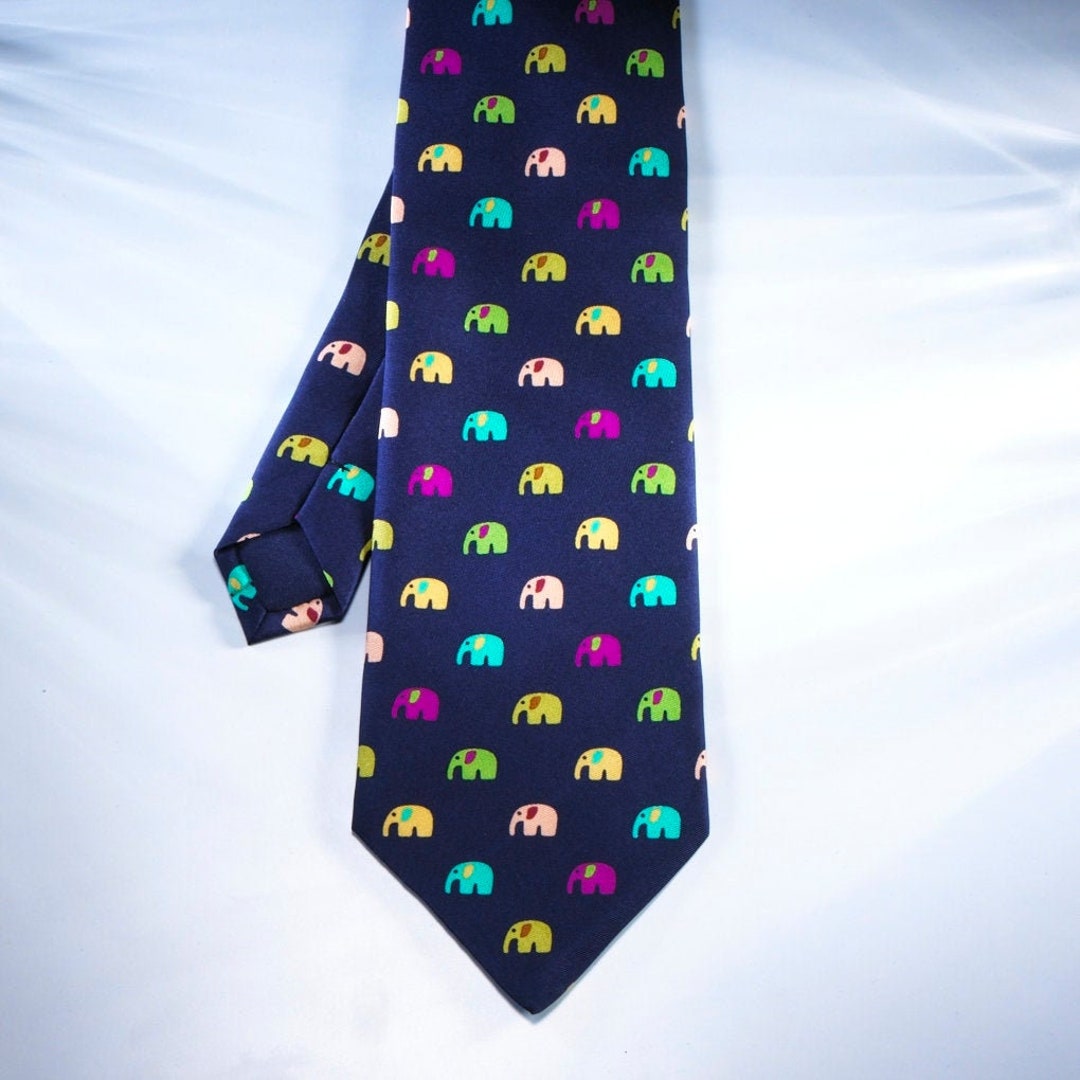 Men's Silk Elephant Novelty Tie, Contemporary, Unique Gift, Animal ...