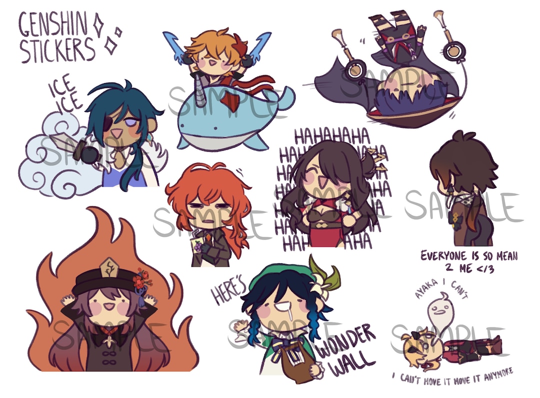 Genshin Impact Stickers - Etsy