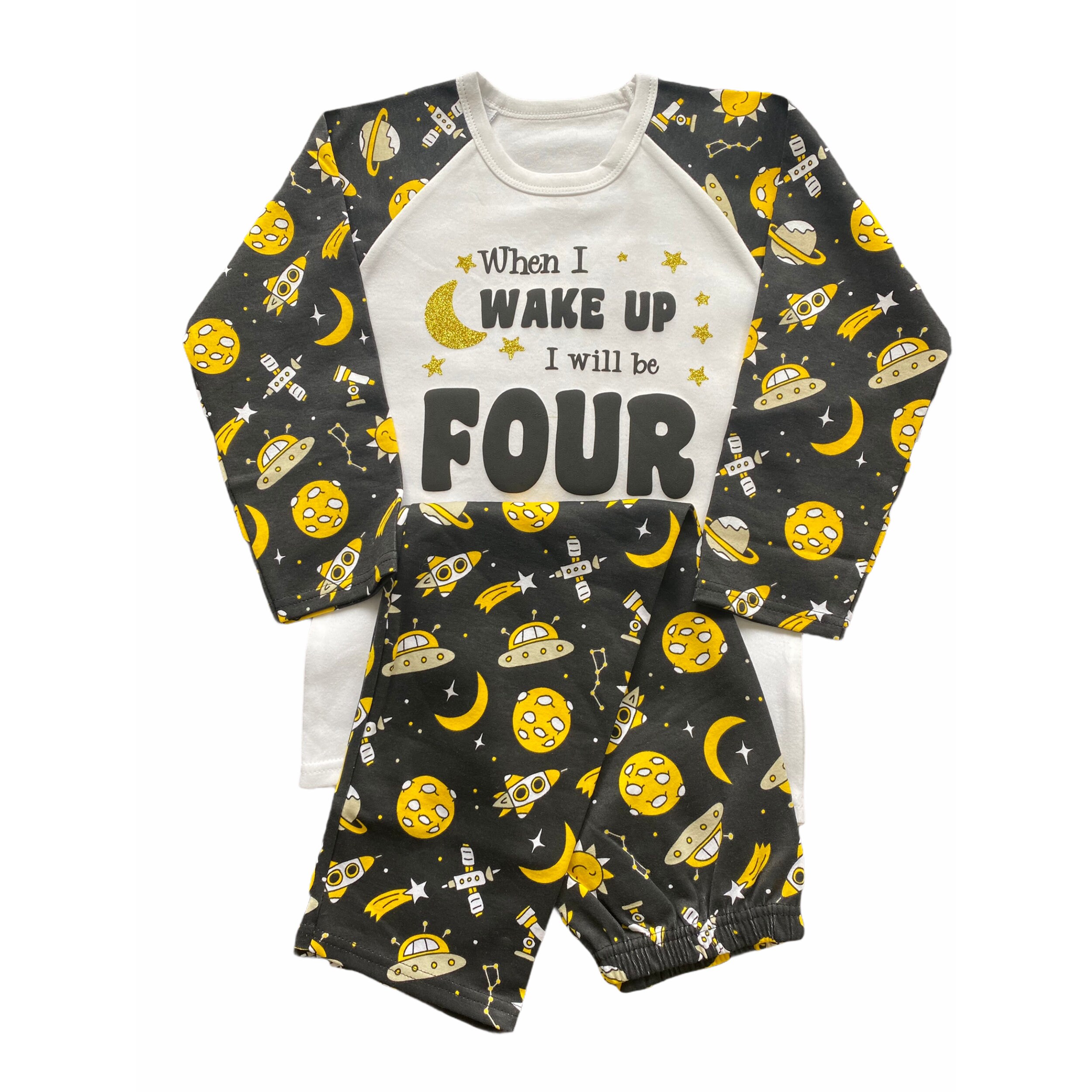 Childrens Birthday Pyjamas. Space Design With the Words - Etsy UK