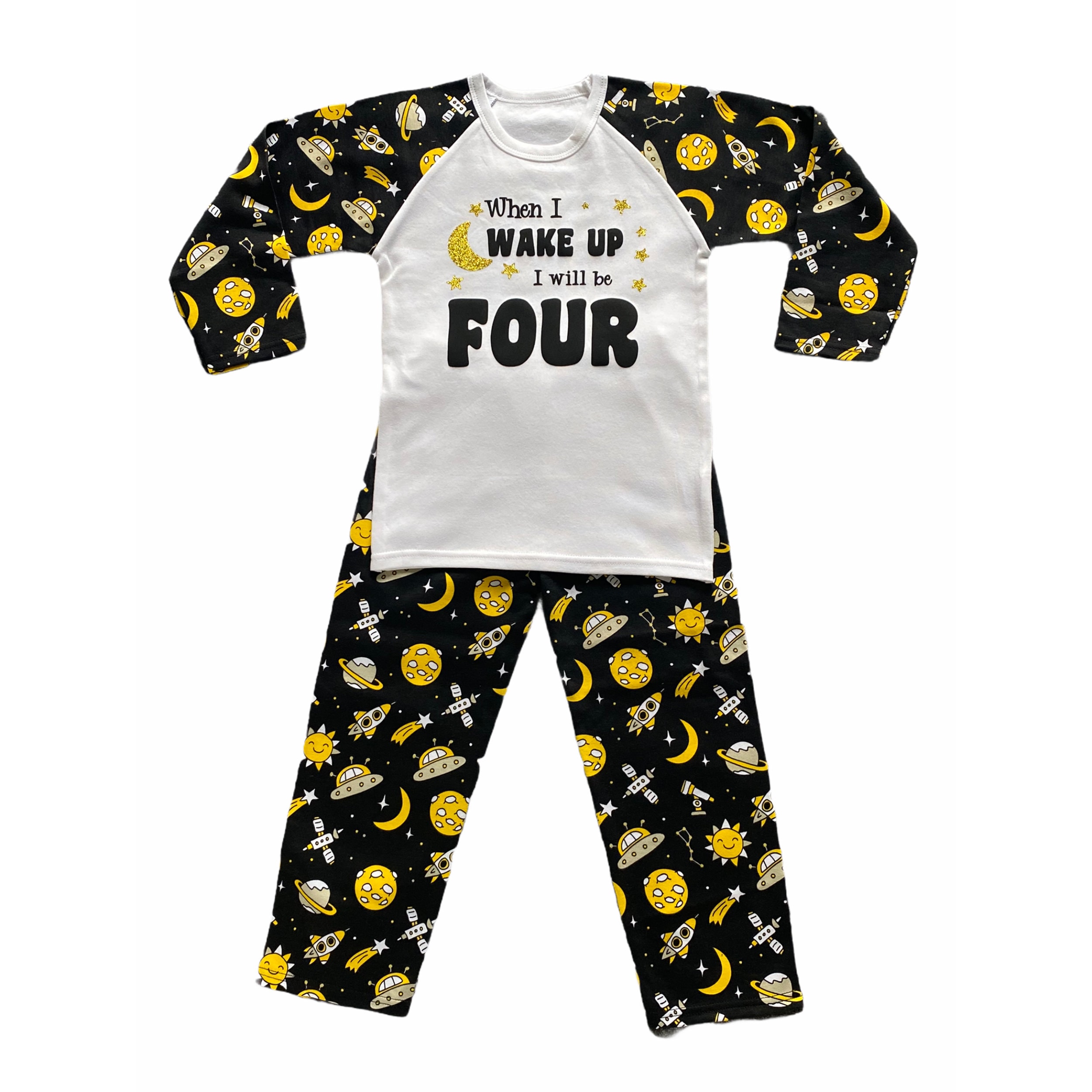 Childrens Birthday Pyjamas. Space Design With the Words - Etsy UK