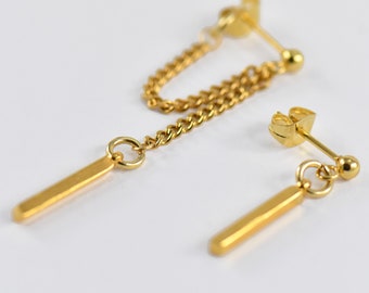 Gold Bar Earrings - Etsy