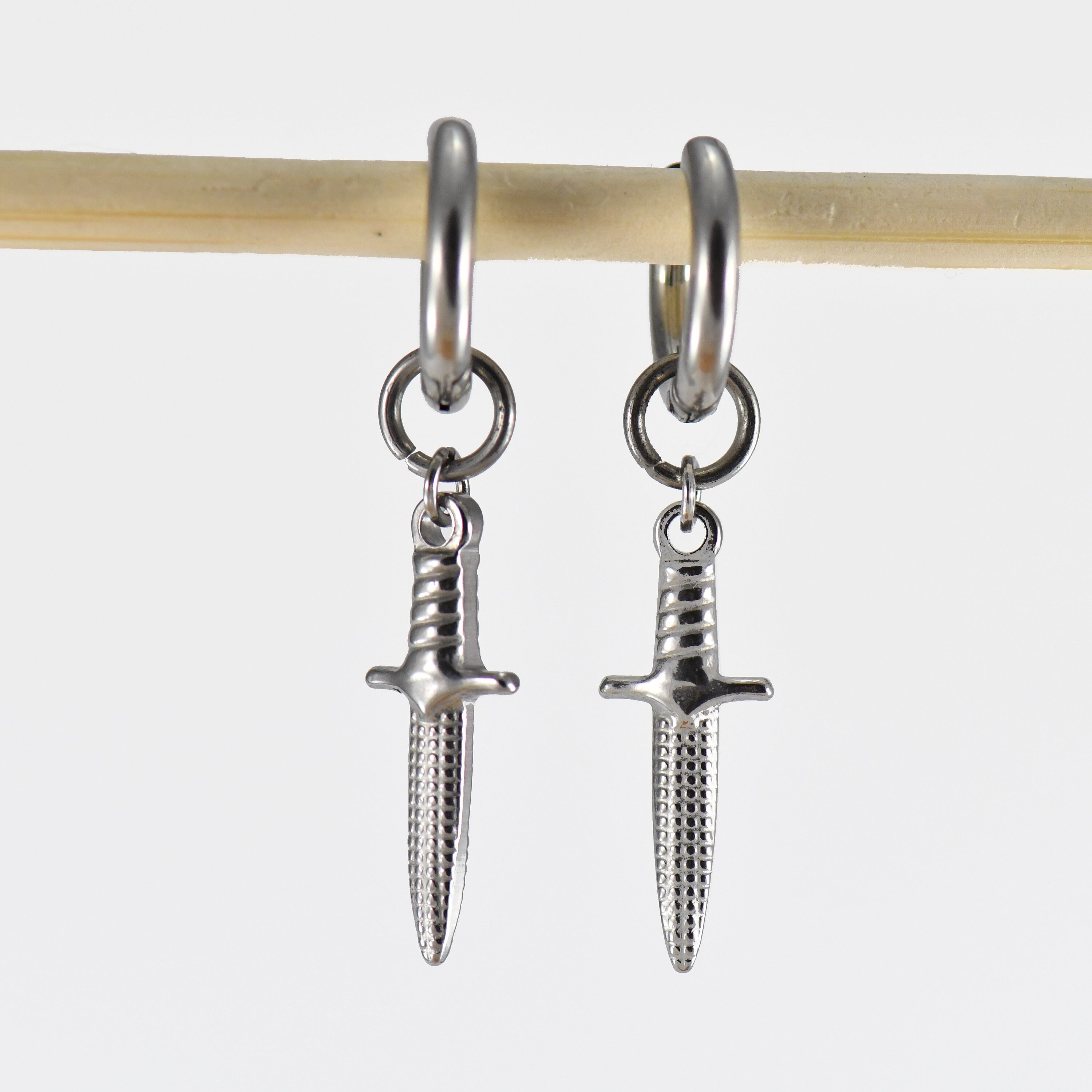 Unisex Earrings Mens Earrings Dagger Hoop Earrings Dagger - Etsy