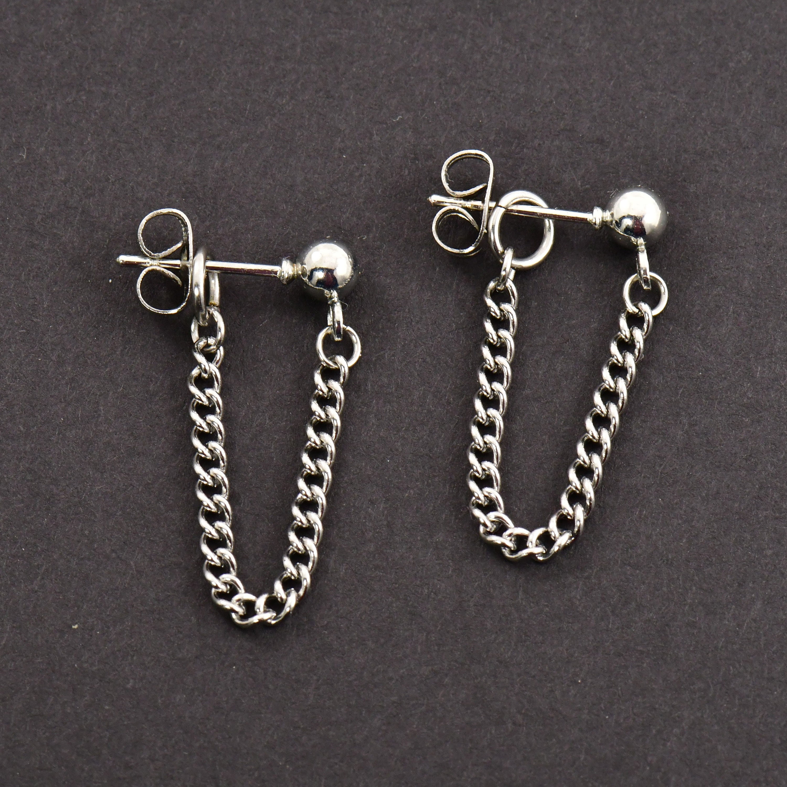 Chain Earrings, Chain Stud, Mens Earrings, Streetwear Earrings, Chain ...