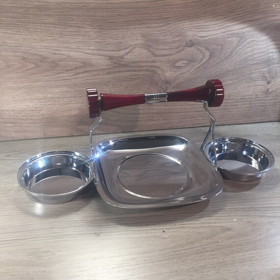 Vintage Chrome Serving/condiment Tray With Bakelite Handles by | Etsy