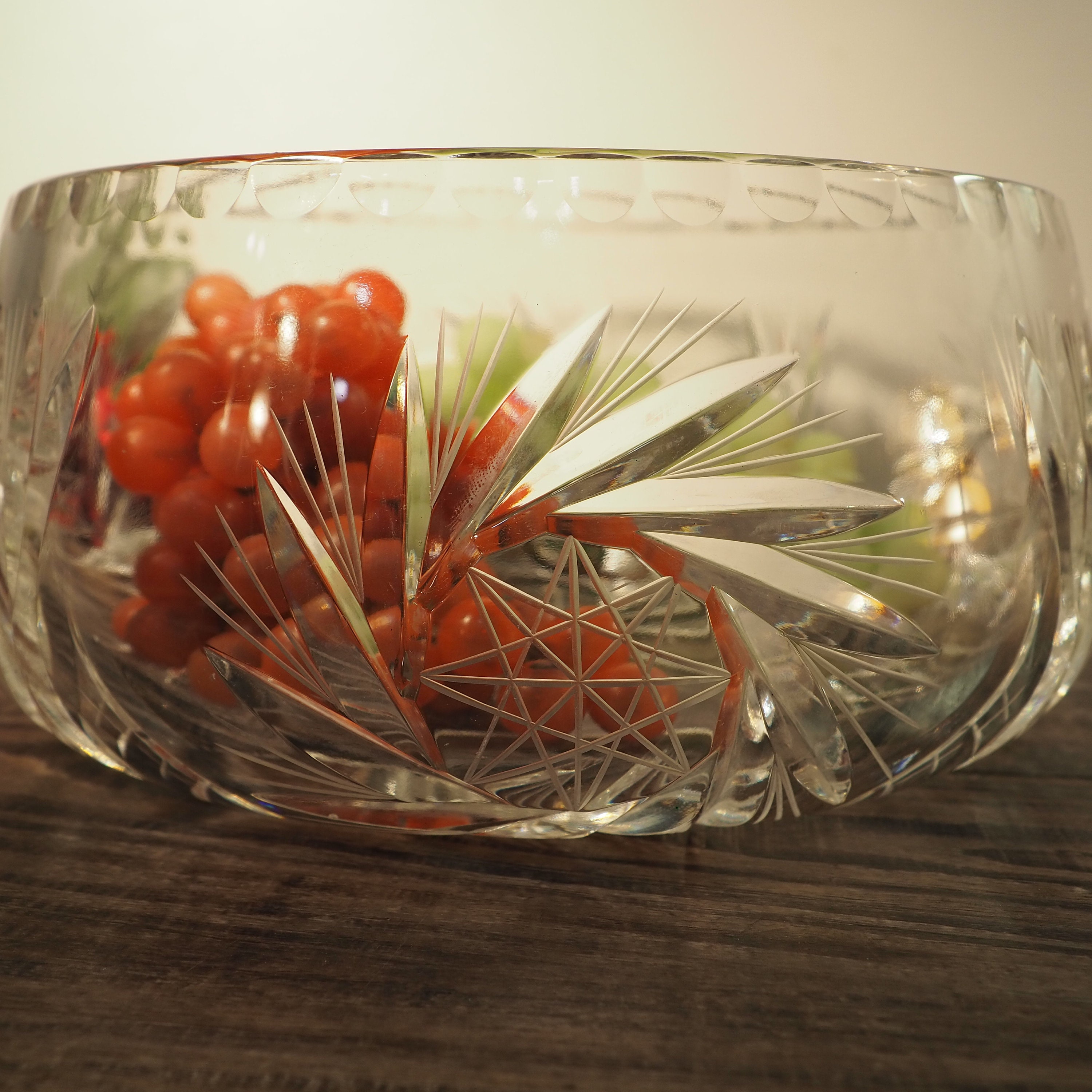 Vintage Large Hand-cut Pinwheel Crystal Bowl by Lausitzer Glas - Etsy