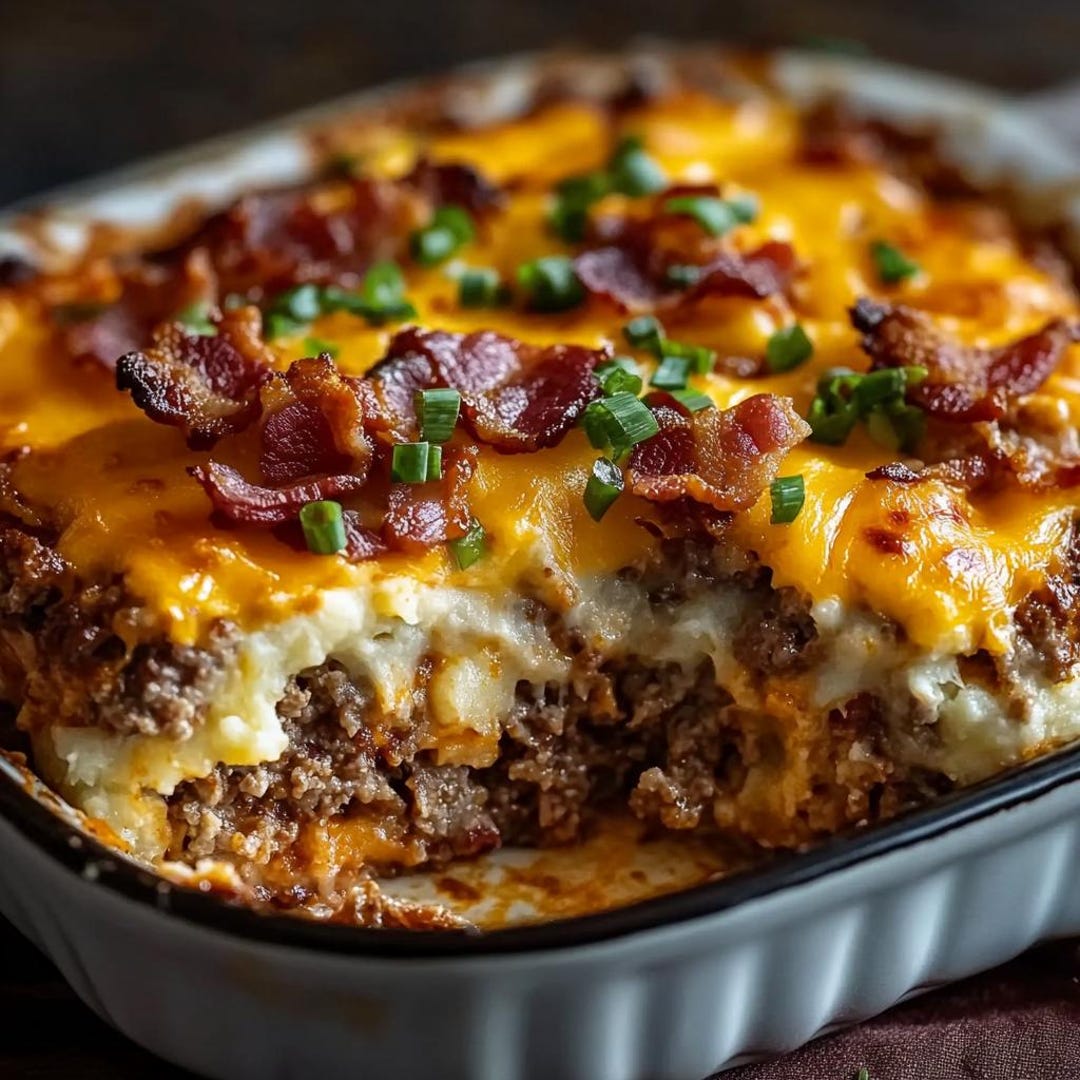 BEST RECIPE for Cheesy Loaded Meatloaf Casserole | Mashed Potato ...