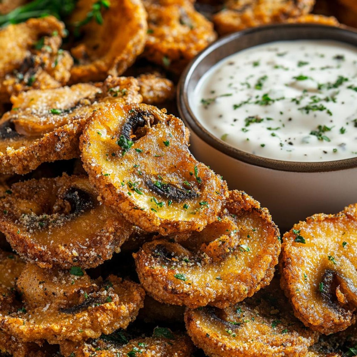 BEST RECIPE for Fried Sliced Mushrooms With Ranch | Crispy Appetizer ...