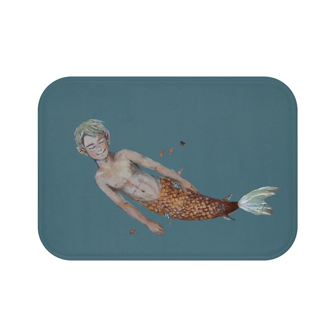 Mermaid, Merboy Bath Mat - Etsy