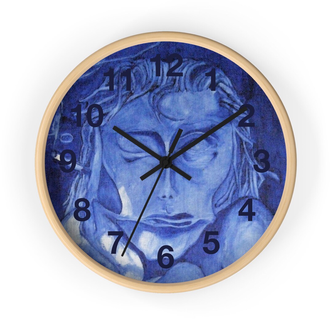 Blue Guy Original Art Wall Clock, Boho Wall Clock, Cute Wall Clock ...