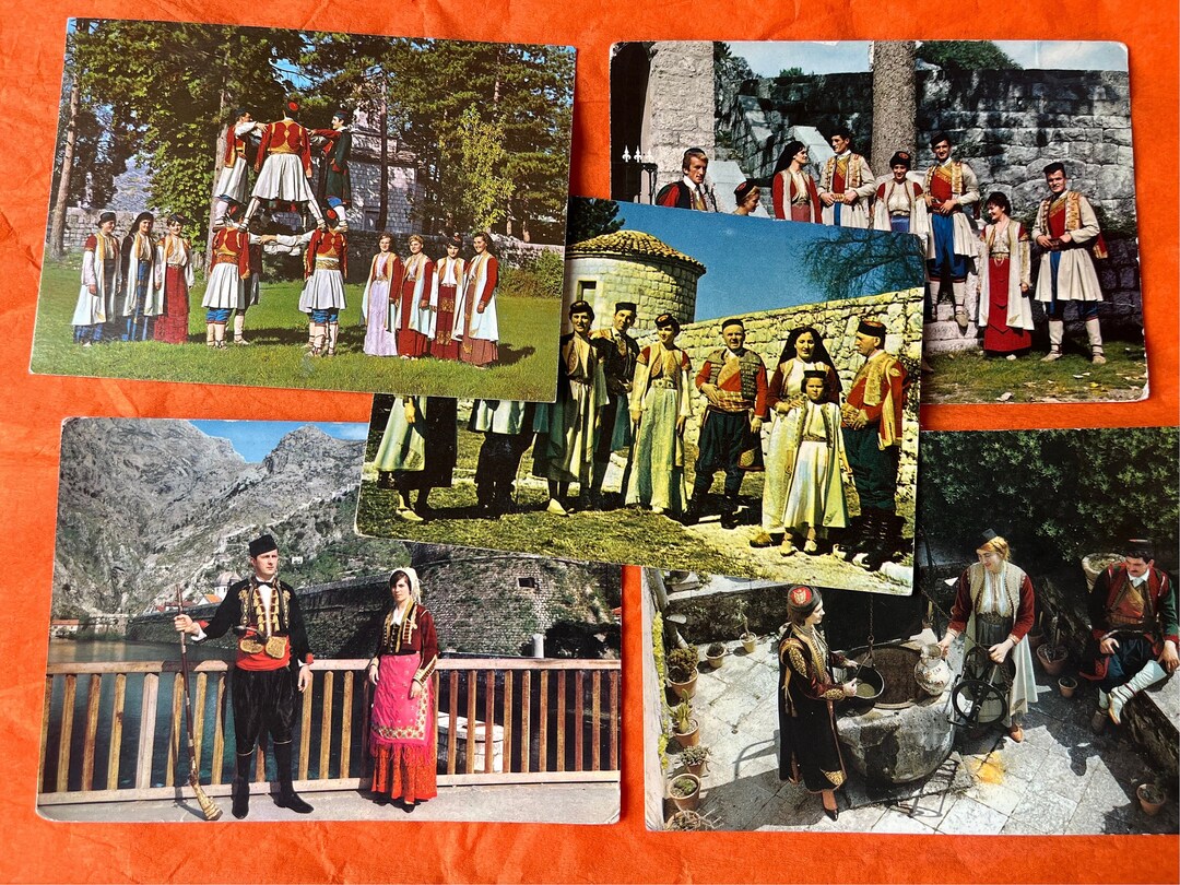 Balkan Folk Wear, Yugoslavia National Costumes, Montenegro Vintage Set ...