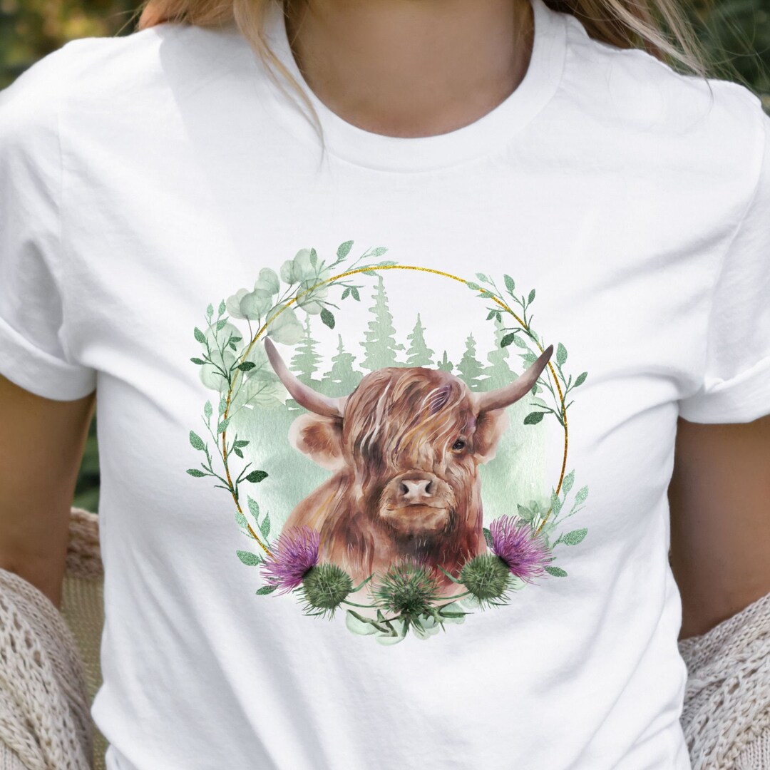 Scottish Highland Cow Tshirt, Heifer Cow Shirt, Scottish Gift for Her ...