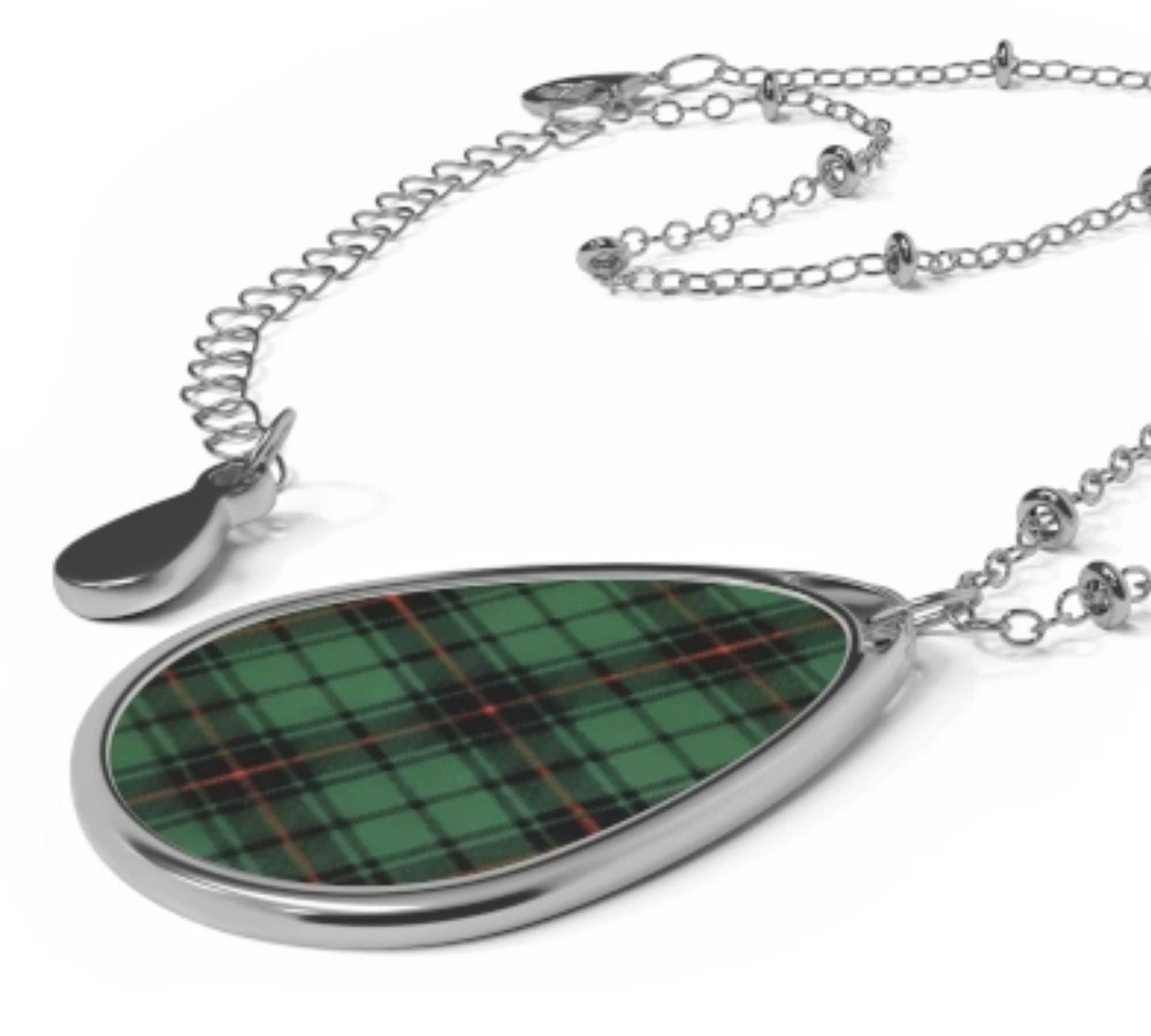 Choose Any Tartan Necklace, Clan Name, Tartan Pendant, Scottish Tartan Jewelry, Custom Scottish ...